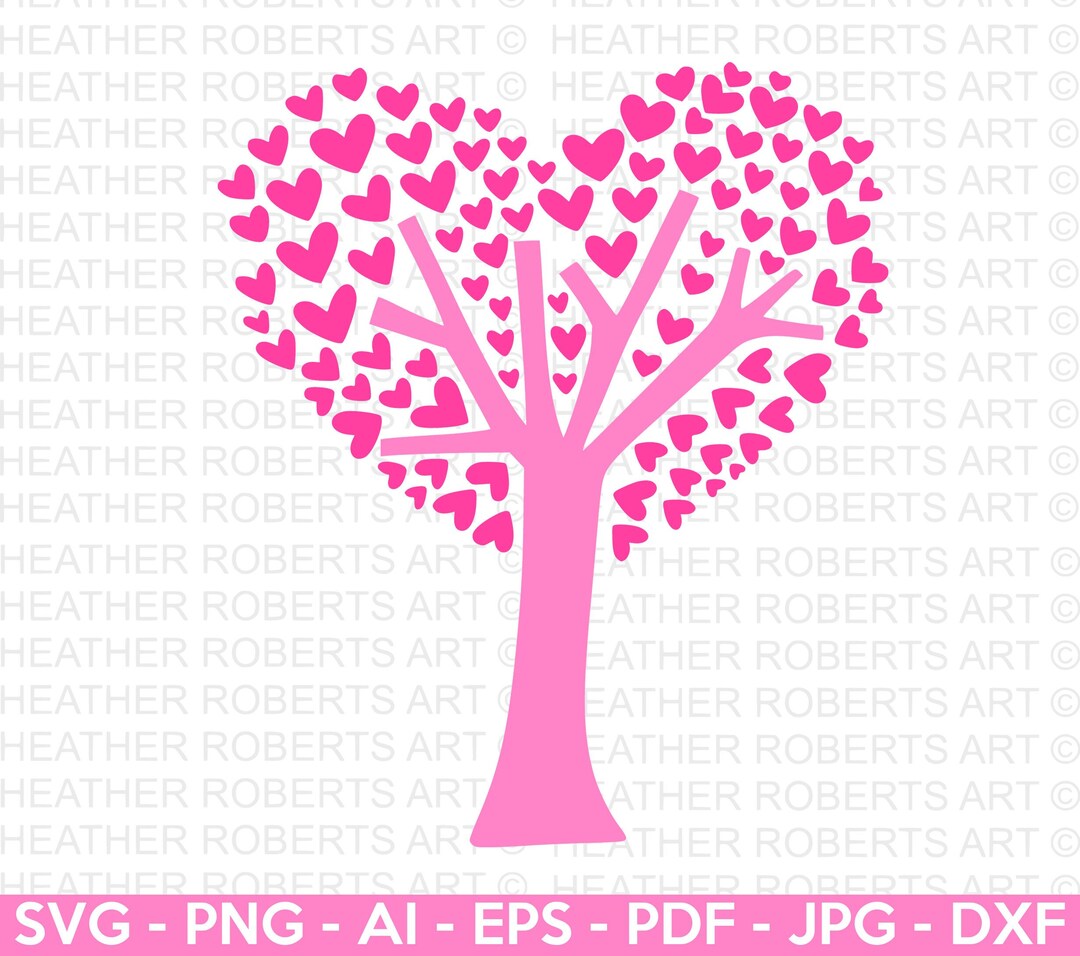 Heart Tree SVG: Valentine's Day Cut File (digital Download) - Etsy