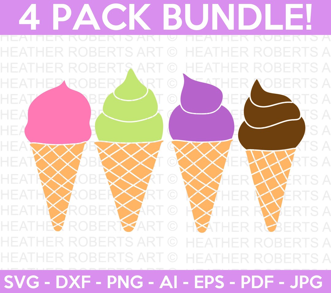 Ice Cream SVG Bundle, Ice Cream Cone SVG, Ice Cream Birthday, Sweet Ice ...