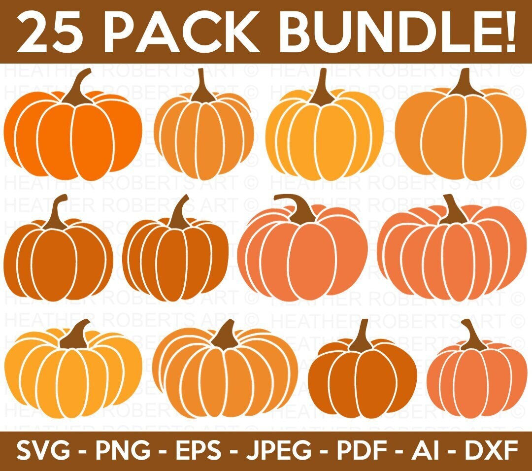 Pumpkin SVG Bundle, Pumpkin SVG, Pumpkin Vector, Halloween Svg, Pumpkin ...