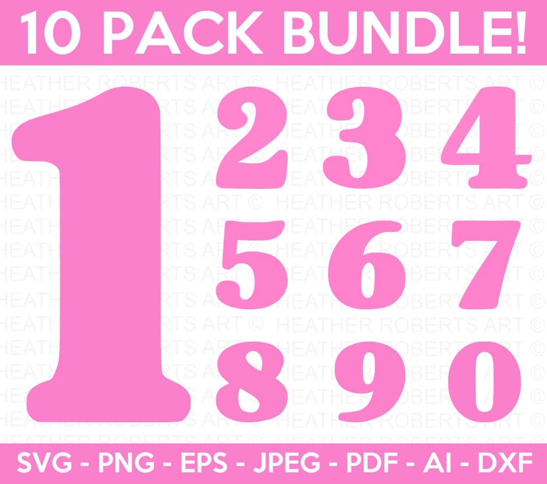 Numbers SVG Bundle, Numeral Numbers Svg, Number Monograms, Counting ...
