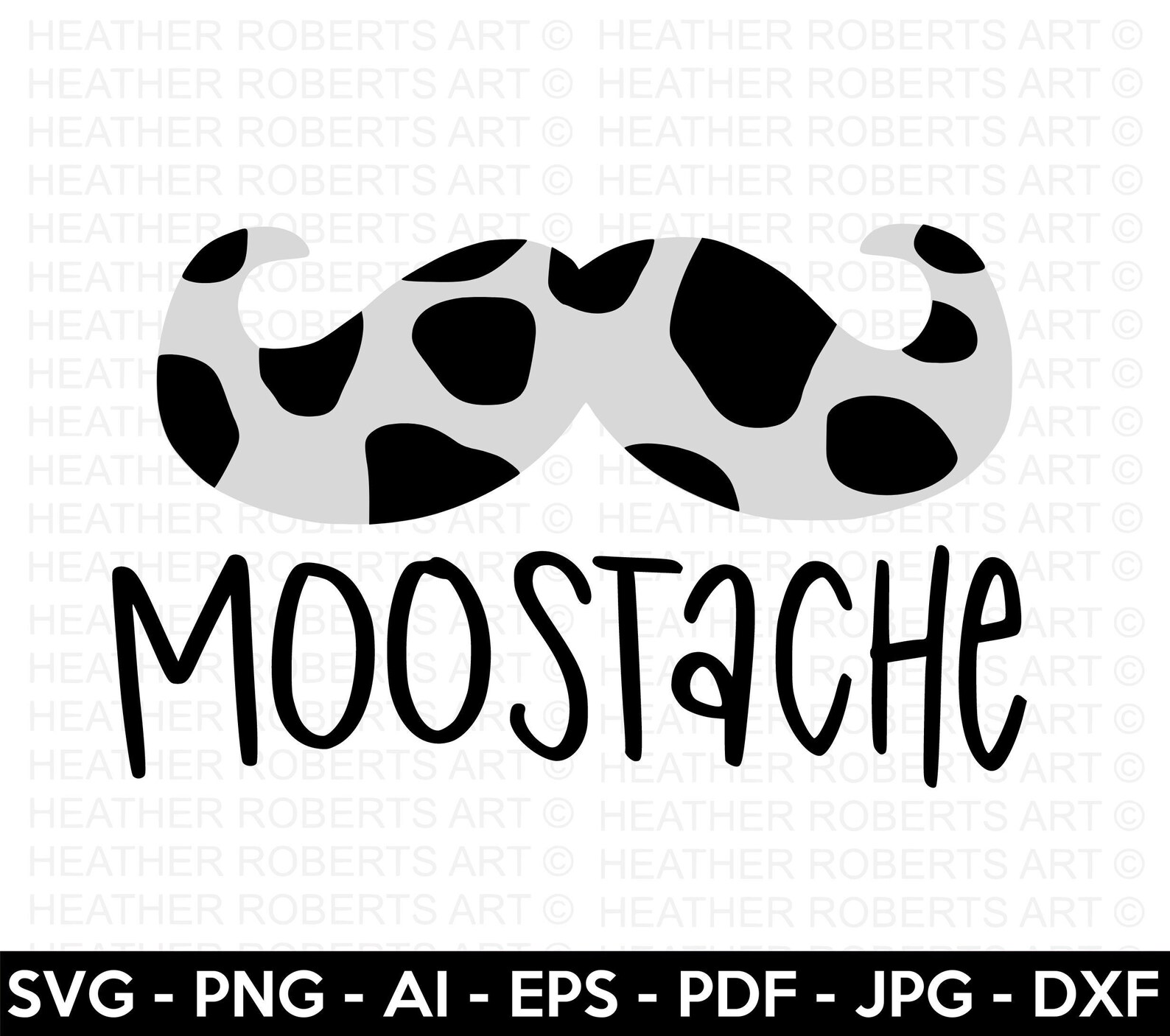 Cow Moostache SVG Mustache SVG Patterened Mustache Svg - Etsy