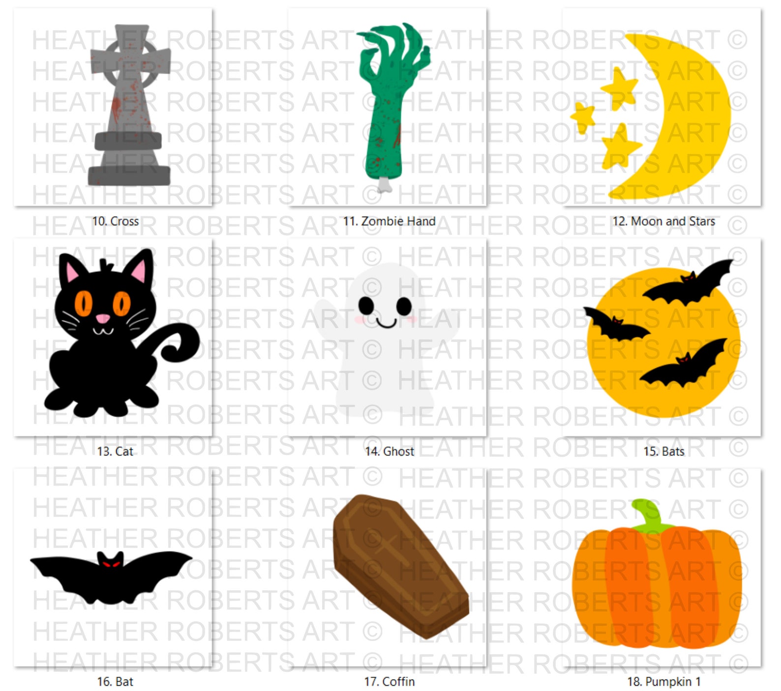 Halloween Clipart Set Halloween PNG Cute Halloween Clipart - Etsy