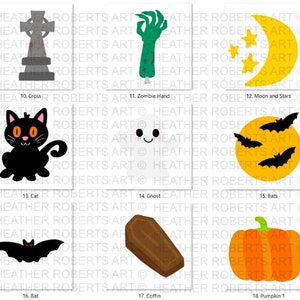 Halloween Clipart Set, Halloween PNG, Cute Halloween Clipart Set, Witch ...