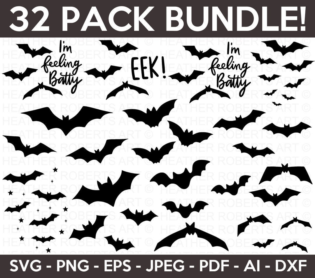 Bats SVG Bundle, Halloween SVG, Halloween Decors Svg, Halloween Bat Svg ...