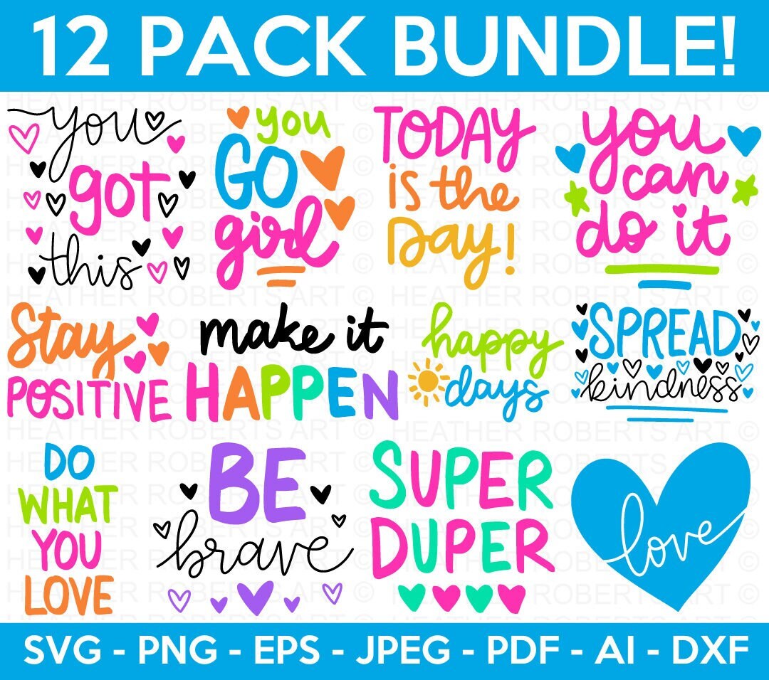 Inspirational Quotes SVG Bundle, Motivational Quotes SVG, Positive ...
