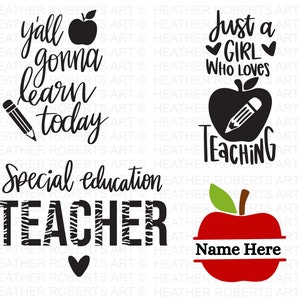 Teacher SVG Bundle, Teacher Svg, School Svg, Teach Svg, Students, Back ...