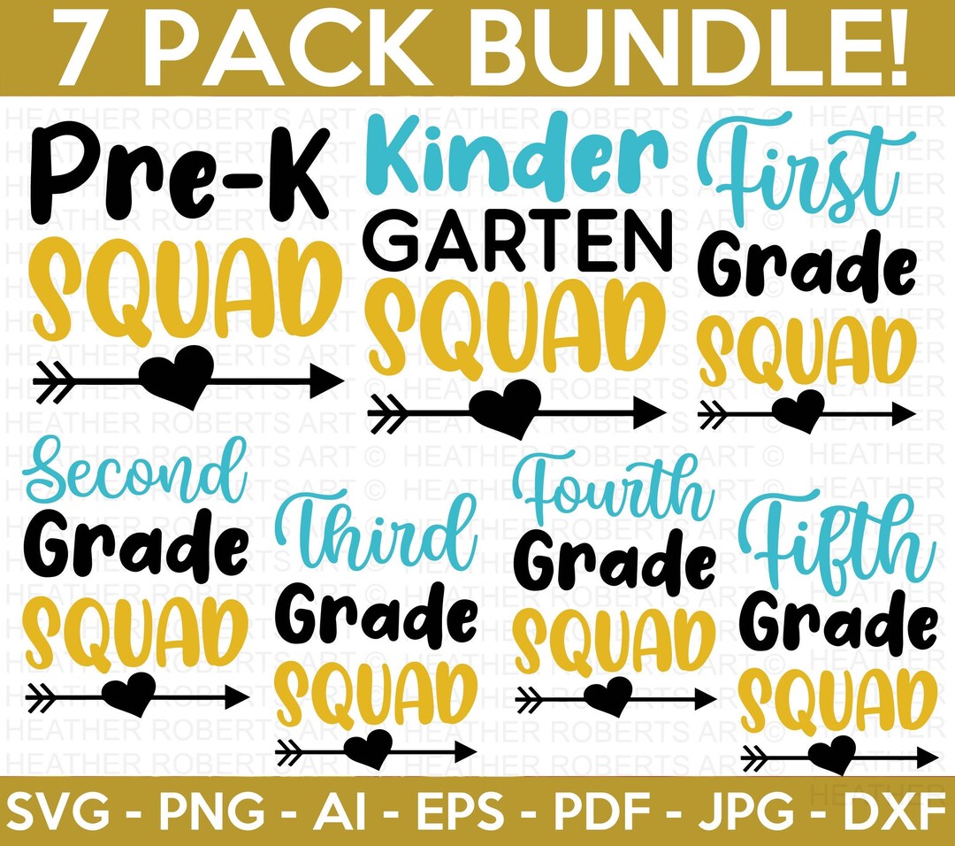 Back to School SVG Bundle, Hello School SVG, Grade Level Squad Svg ...