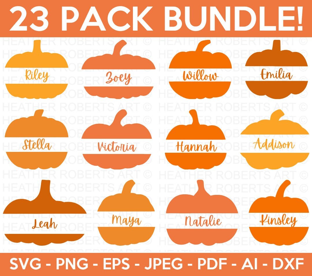 Pumpkin Split Monogram SVG Bundle,pumpkin Svg,pumpkin Vector,halloween ...