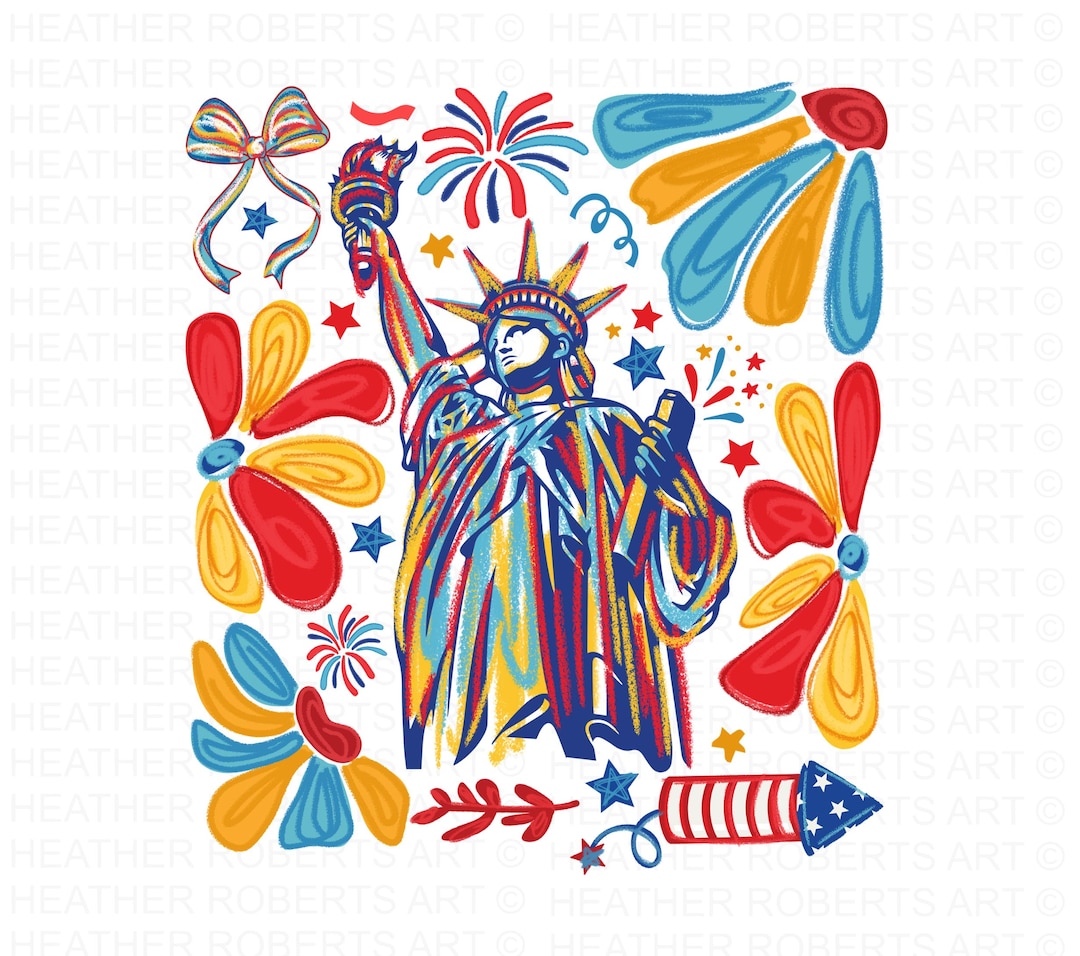 Statue of Liberty Sublimation PNG, 4th of July Png, Retro America Png ...