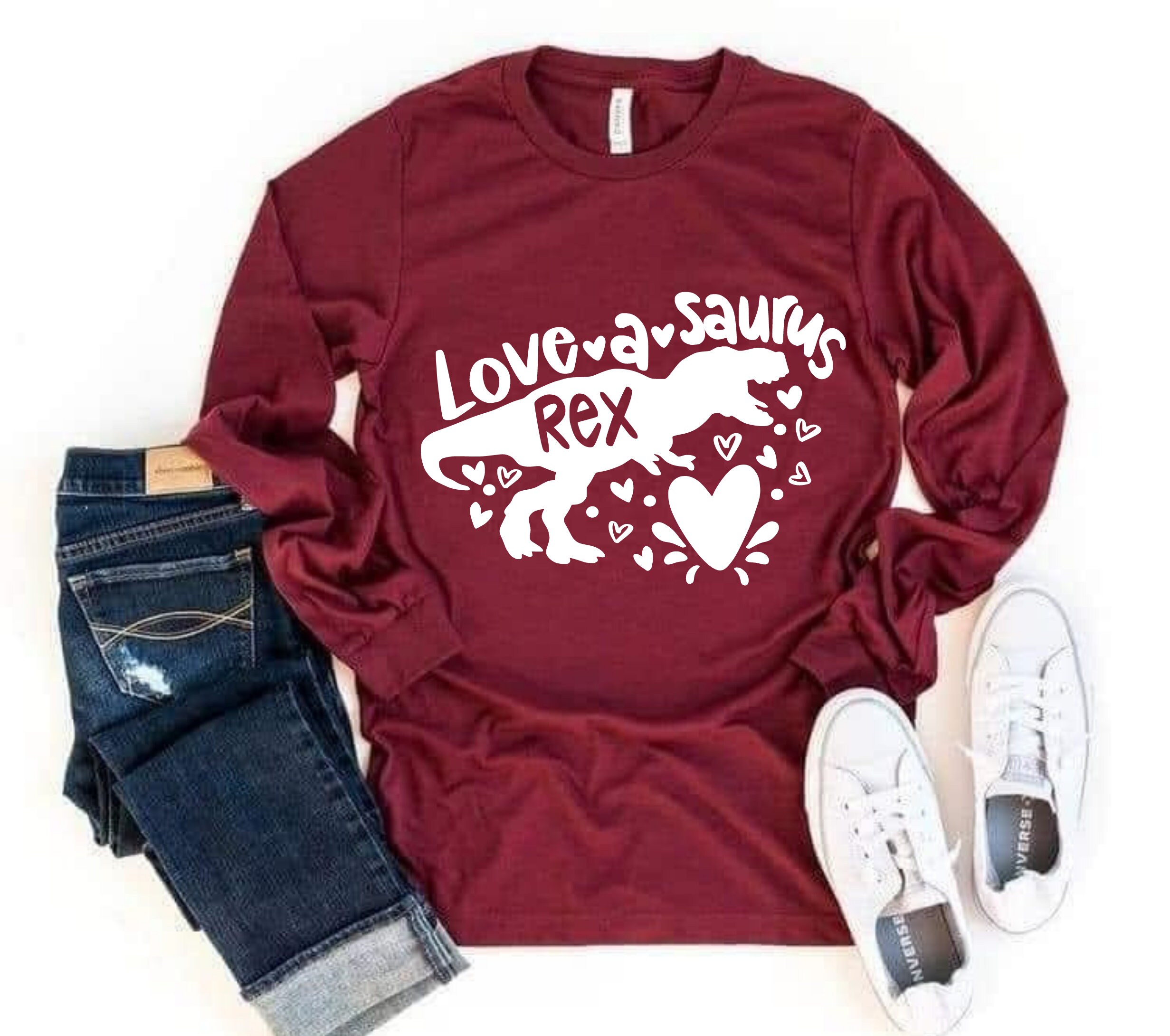 Valentine Dinosaur SVG Love-a-saurus Rex SVG Valentine's | Etsy