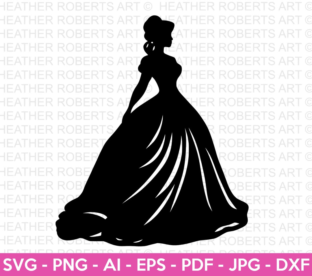 Princess Silhouette SVG: Fairytale Clip Art (digital Files) - Etsy
