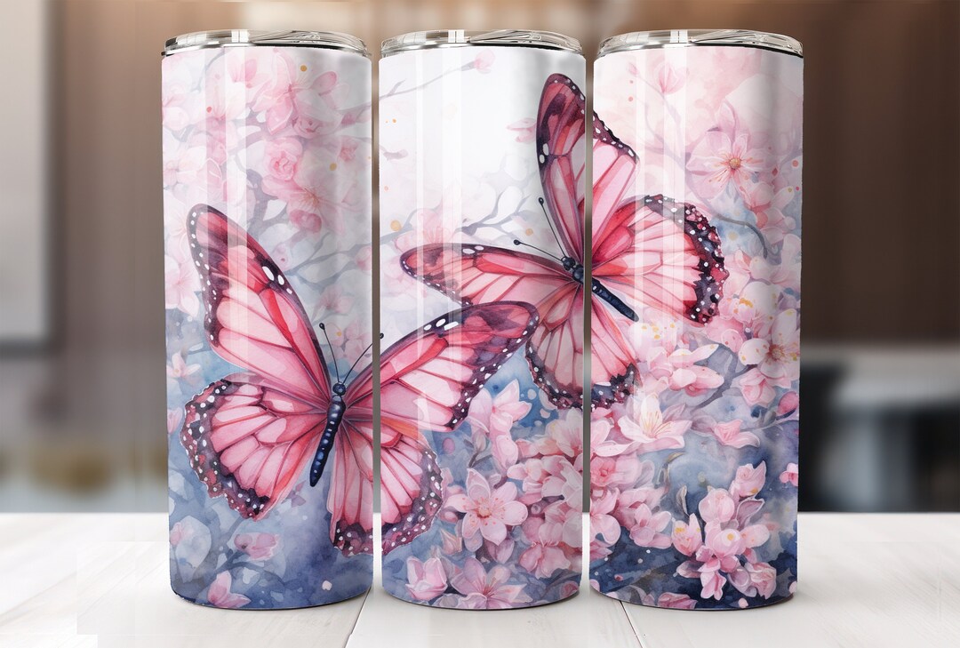 Butterfly 20 Oz Tumbler Wrap, Butterfly Tumbler Wrap, Vibrant Wrap ...