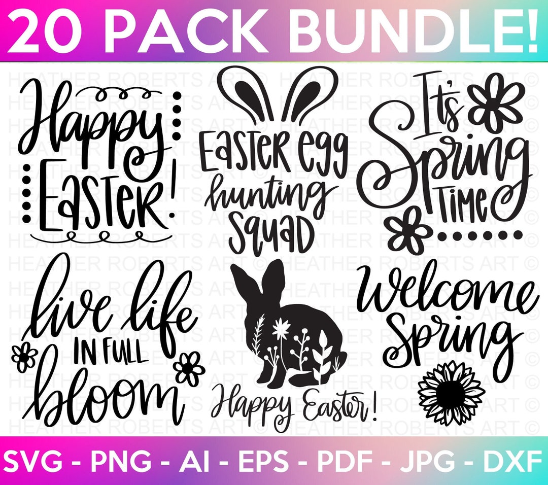 Spring SVG Bundle, Easter SVG Bundle, Welcome Spring SVG, Flower Svg ...