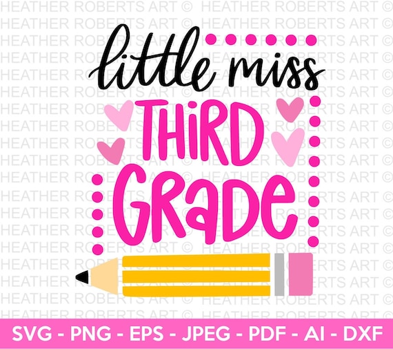 Little Miss Third Grade SVG Back to School SVG Grade Level - Etsy