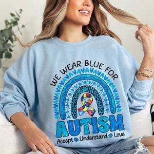 We Wear Blue for Autism PNG, Autism Awareness Sublimation, Autism PNG ...