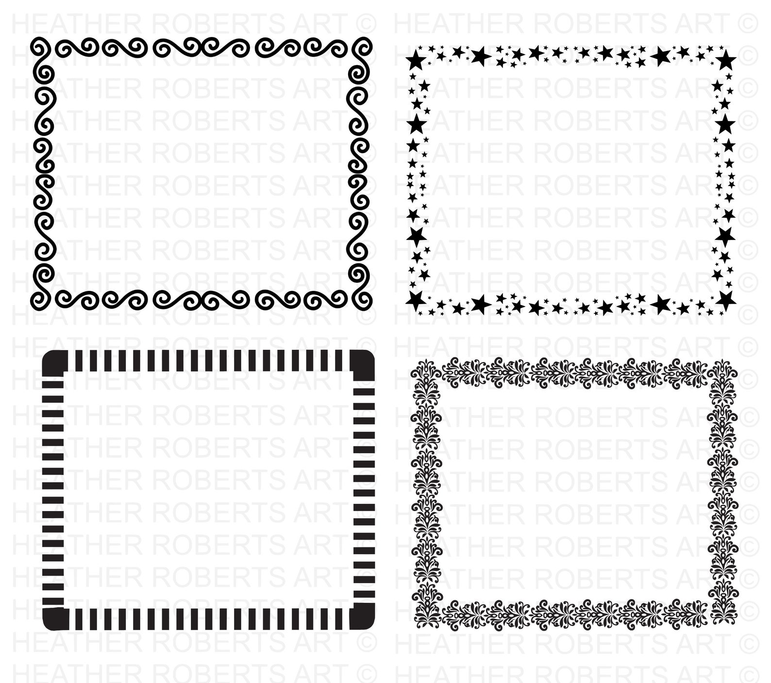 Frame Border SVG Bundle Square Frames SVG Fancy Borders SVG - Etsy