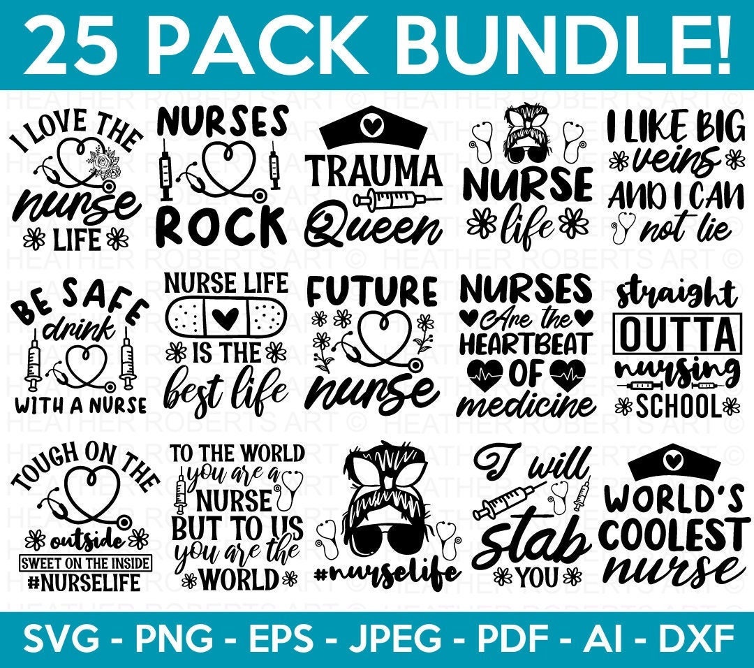 Nurse SVG Bundle, Nurse Quotes SVG, Wife Mom Svg, Superhero Nurse ...
