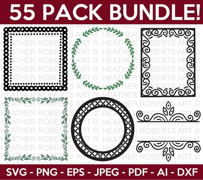 Frames and Borders SVG Bundle Square Frames SVG Fancy - Etsy