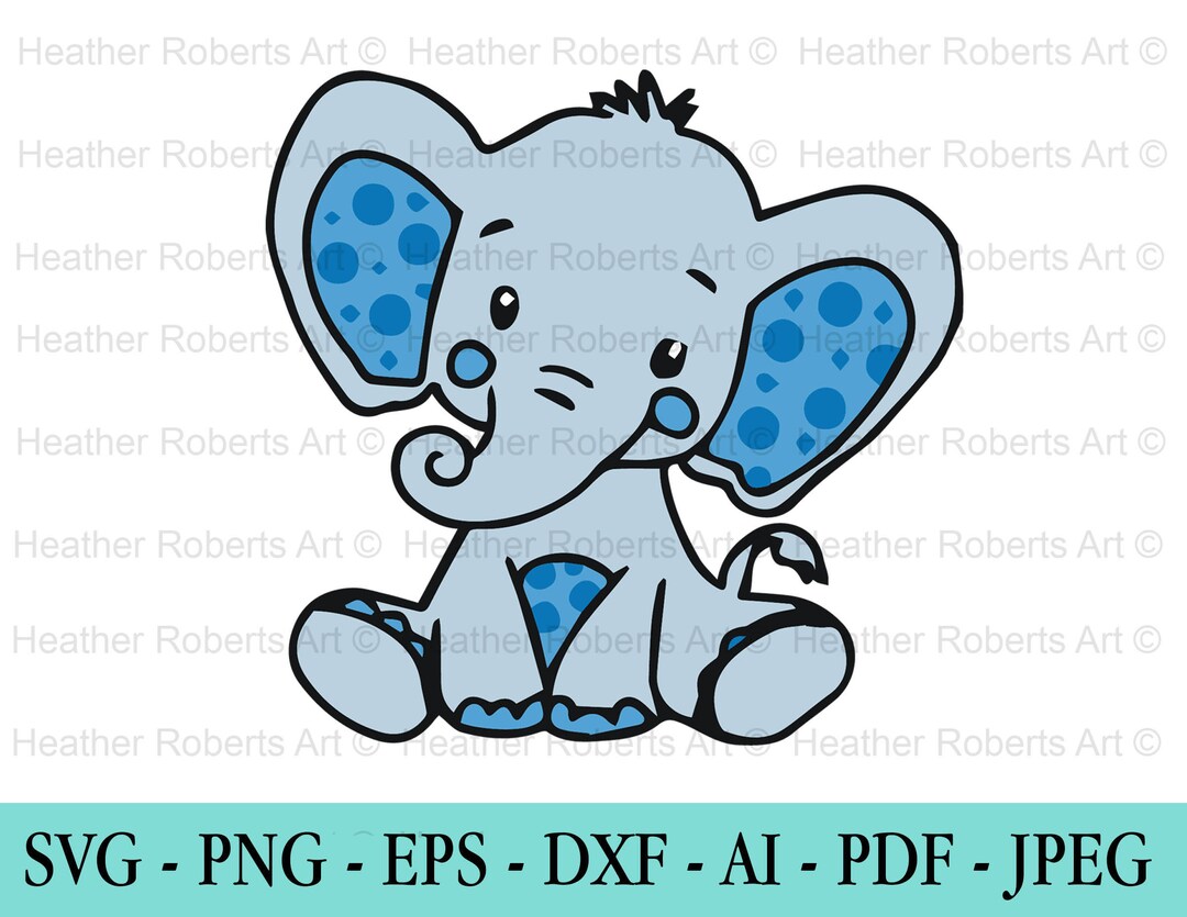 Baby Elephant SVG, Baby Boy, Cut Elephant, Clipart, Baby Shower Svg ...