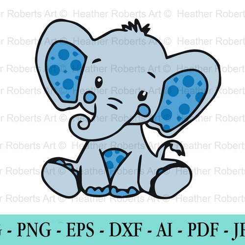 Baby Elephant SVG Baby Boy Cut Elephant Clipart Baby - Etsy