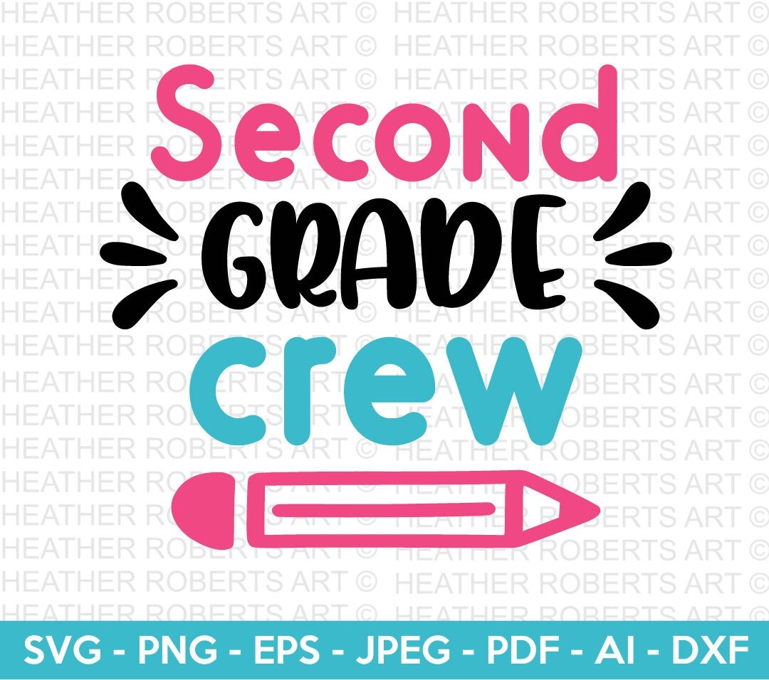Second Grade Crew Svg, Back to School SVG, Grade Level Crew Shirt Svg ...