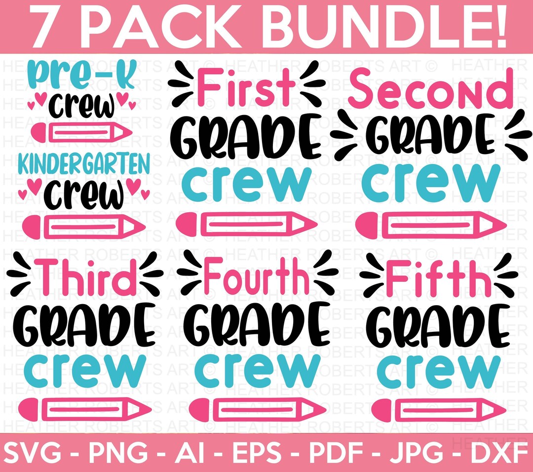 Back to School SVG Bundle, Hello School SVG, Grade Level Crew Shirt Svg ...