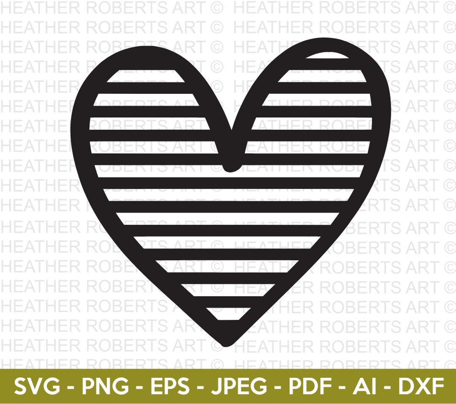 Horizontal Pattern Heart Svg Heart SVG Hand-drawn Heart Svg - Etsy