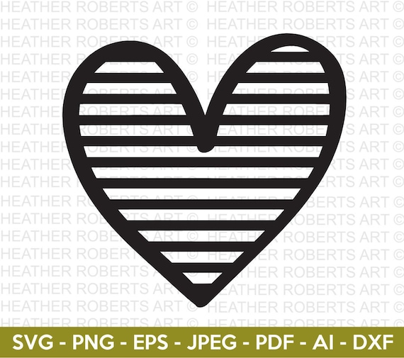 Horizontal Pattern Heart Svg Heart SVG Hand-drawn Heart Svg - Etsy