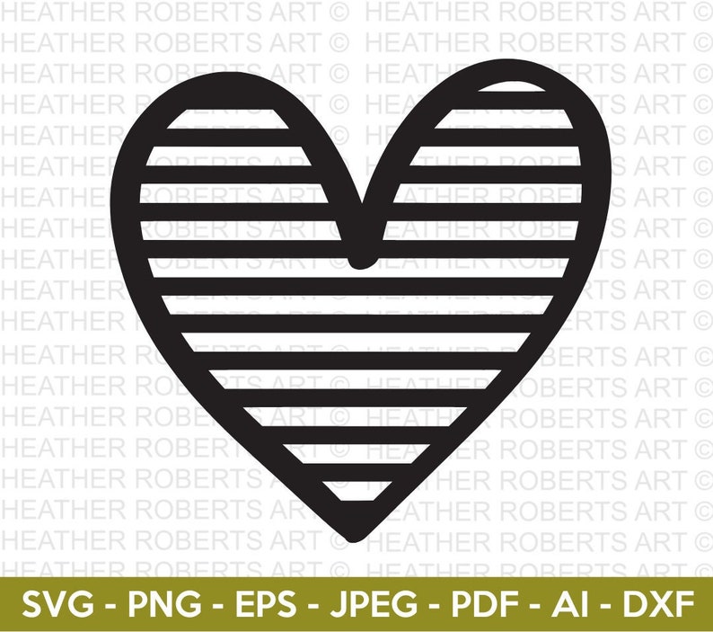 Horizontal Pattern Heart Svg Heart SVG Hand-drawn Heart Svg - Etsy