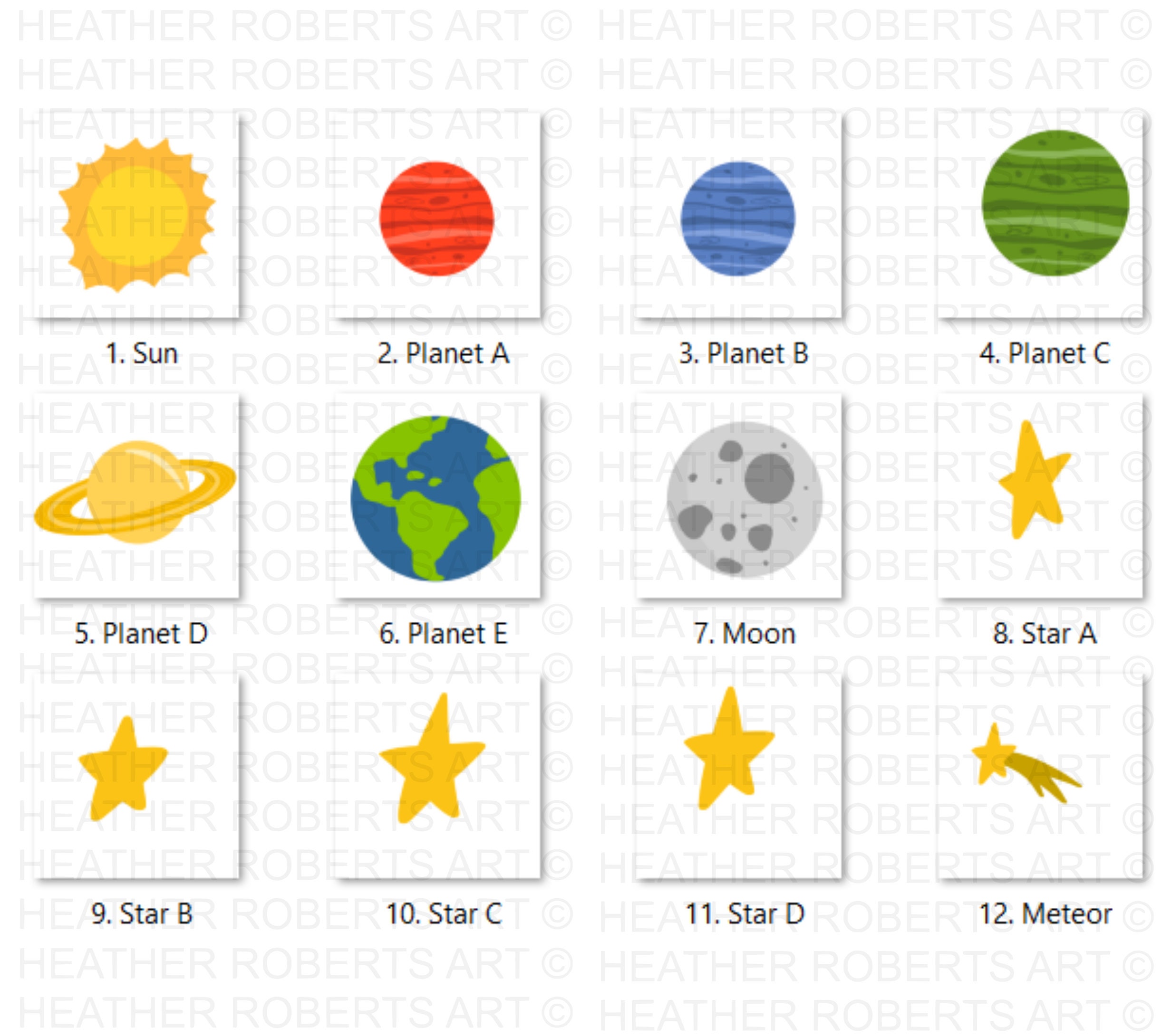 Outer Space Clipart Set Planets Clipart Set Planets PNG - Etsy UK