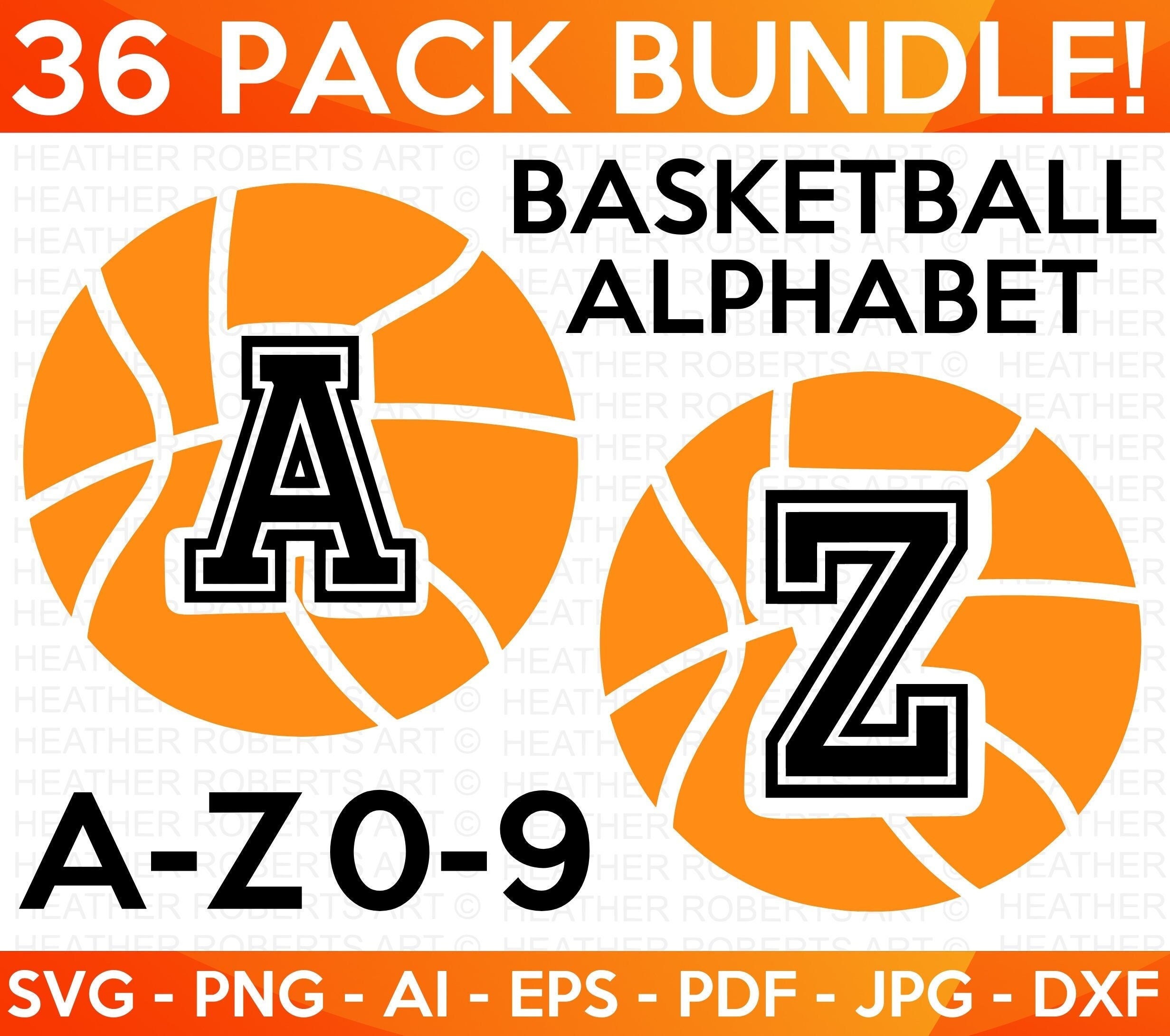 Basketball Alphabet Monogram SVG Bundle (digital Download) - Etsy