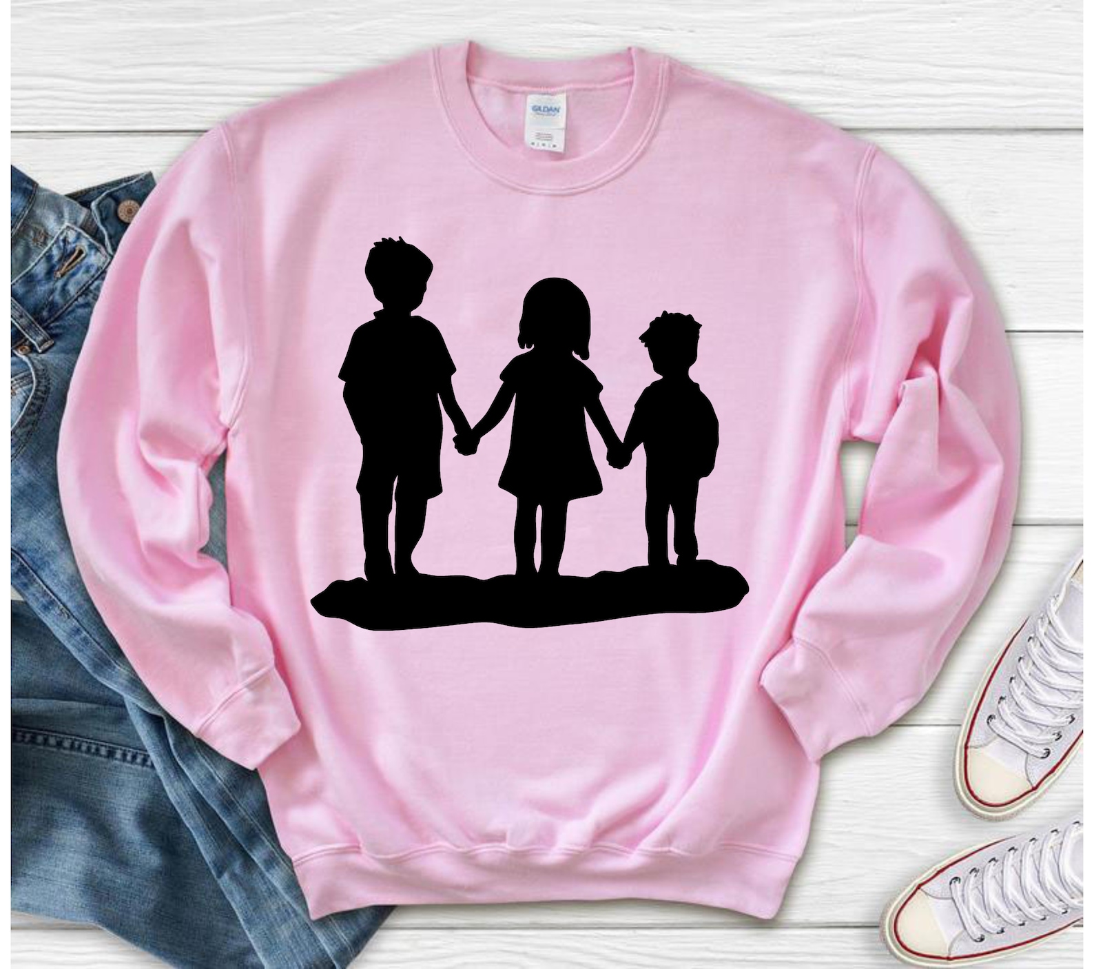 Children Silhouette SVG: Kids Sibling Cut File (digital Download ...