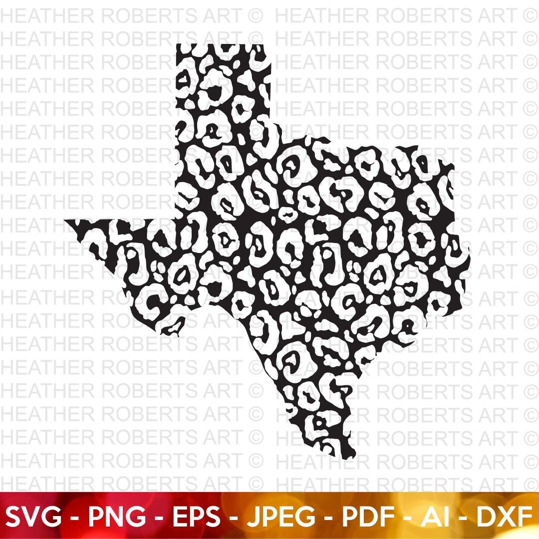 Texas Leopard Print SVG, Texas Svg, Texas Clipart, Texas Silhouette ...