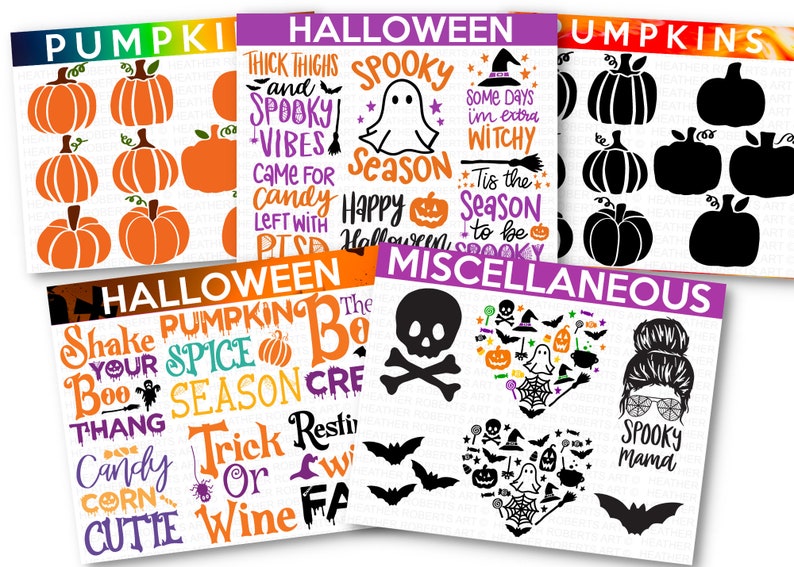 MEGA HALLOWEEN BUNDLE 2 130 Designs Heather Roberts Art - Etsy