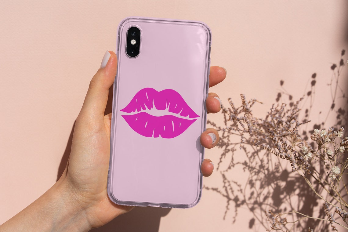 Hot Pink Lips SVG: Kiss Mark Clipart (digital Files) - Etsy