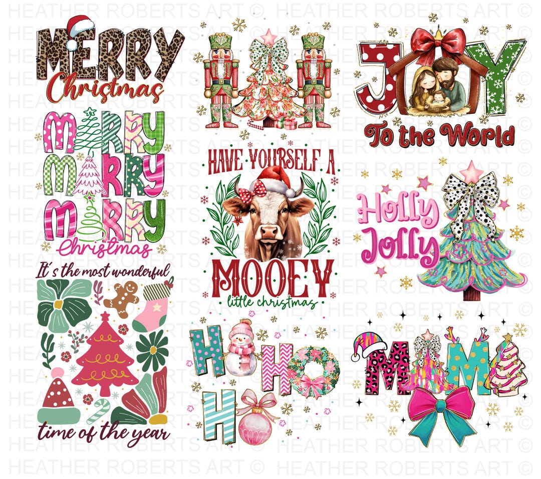 Christmas Sublimation Designs Bundle: Merry Christmas PNG (digital ...