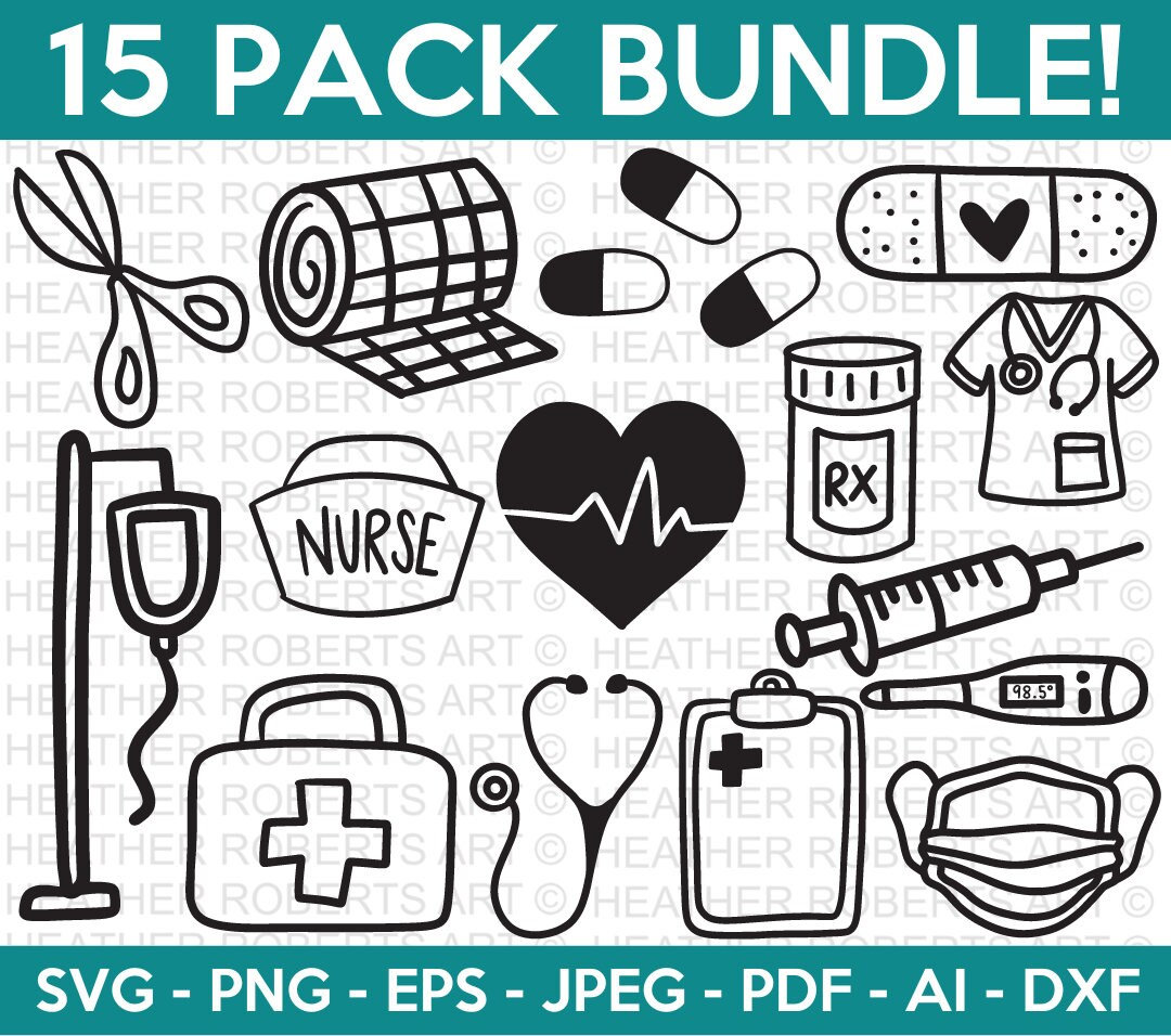 Nurse Icons SVG Bundle, Nurse Quotes SVG, Doctor Svg, Nurse Svg Heart ...