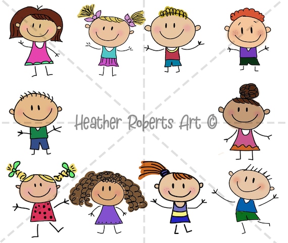 Colored Stick Figures