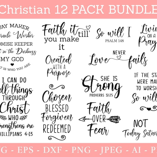 Bible Verse SVG Bundle Scripture Christian Quotes - Etsy