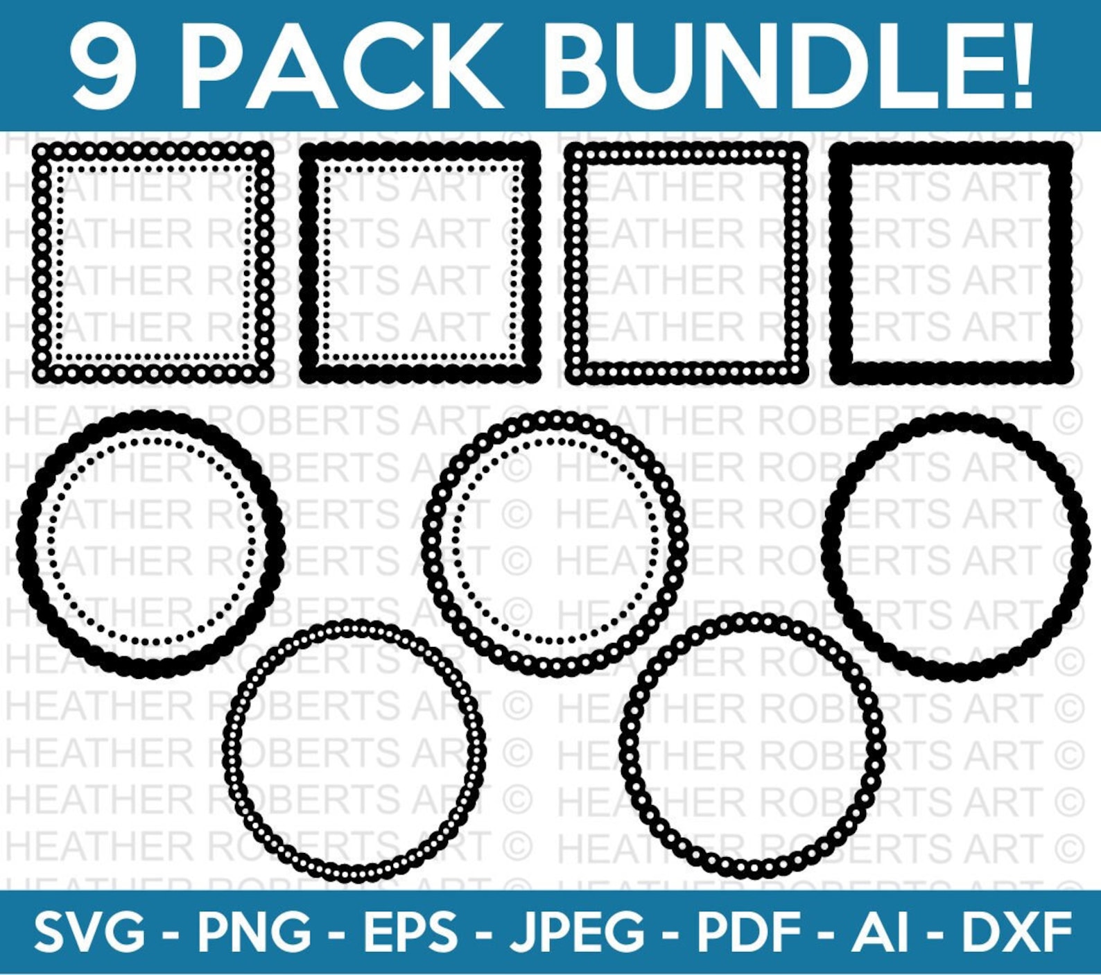 Circular and Square Frame Svg Bundle Circular Frames Square - Etsy