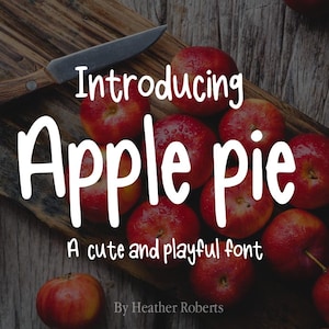 Apple Pie Font, Cute Font, Handwritten Font, Cricut Font, Instant ...