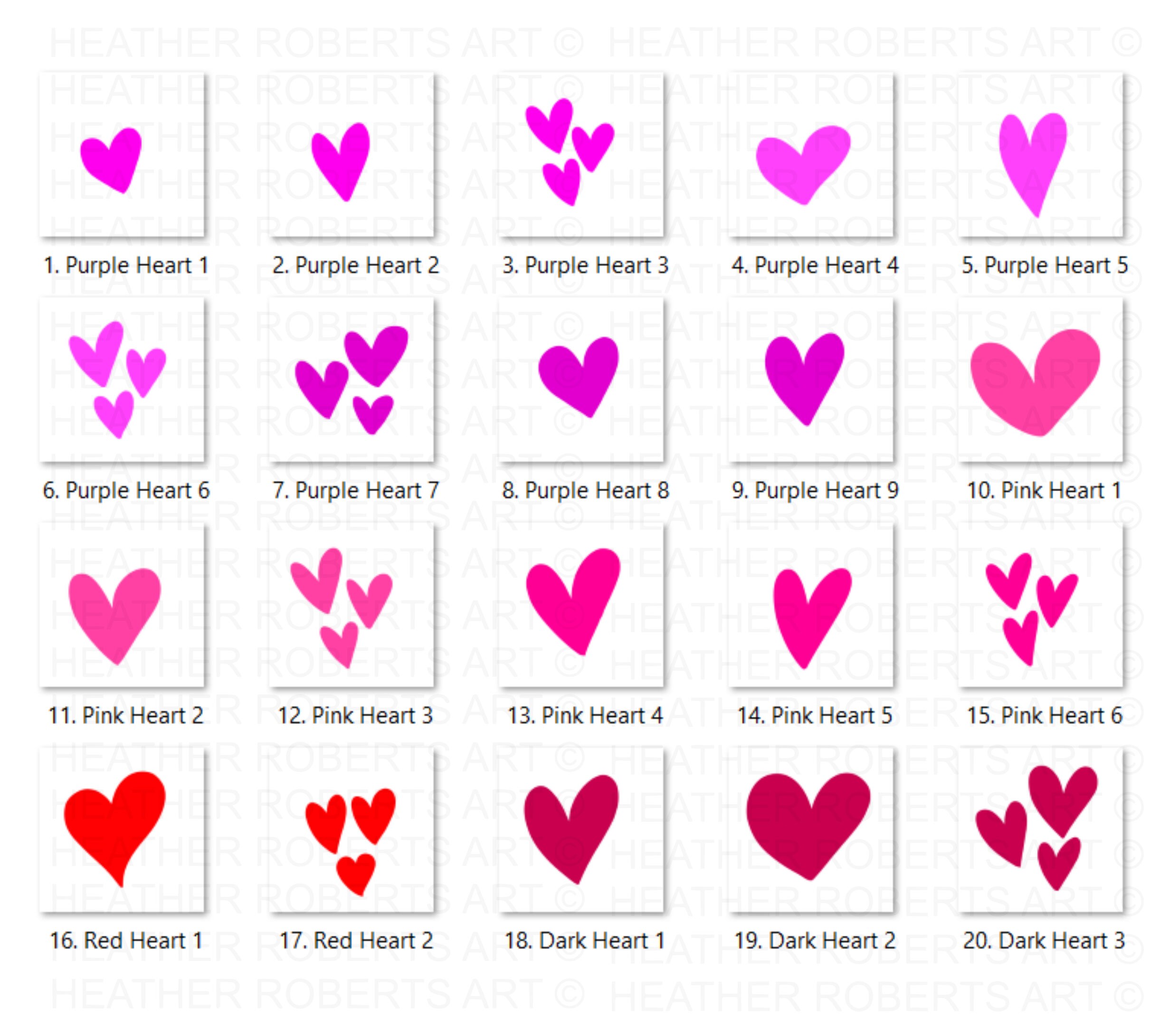 Heart Clipart Set Valentine's Day Clip Art Set Hearts - Etsy