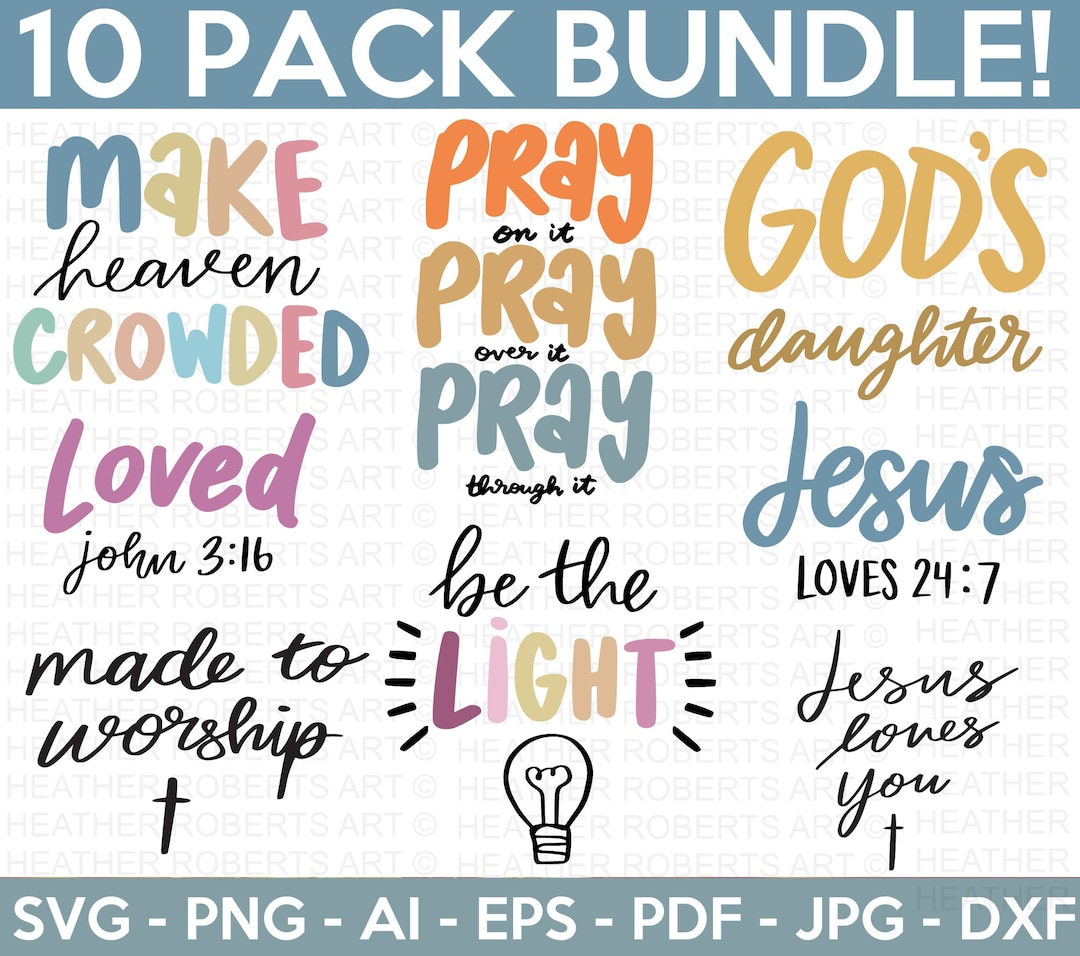 Christian SVG Bundle, Scripture Bundle, Bible Verse Bundle, Religious ...