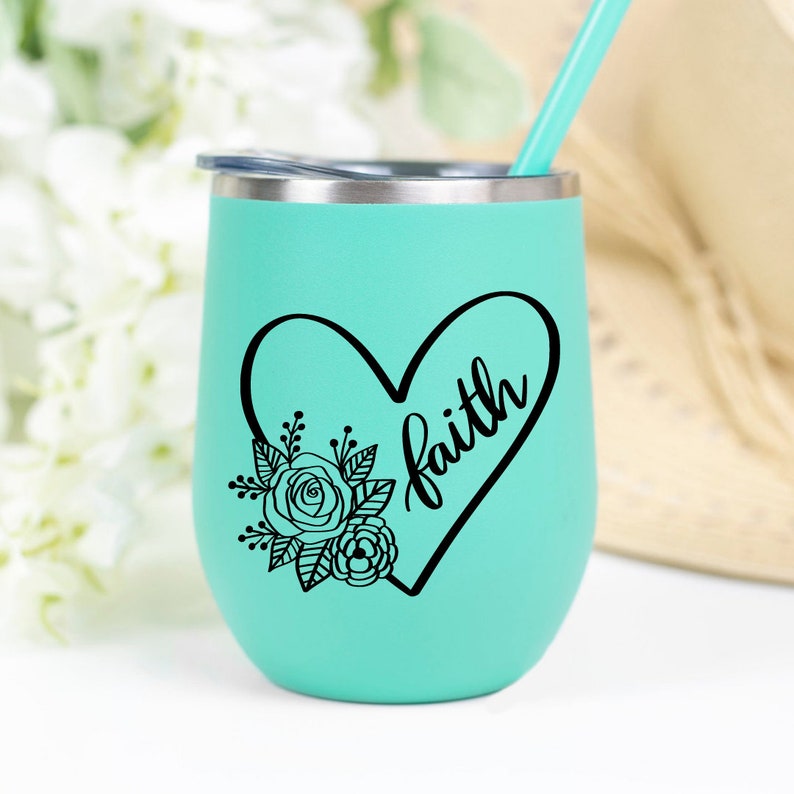 Faith Rose Heart Svg Floral Heart Svg Rose Heart Svg Heart | Etsy