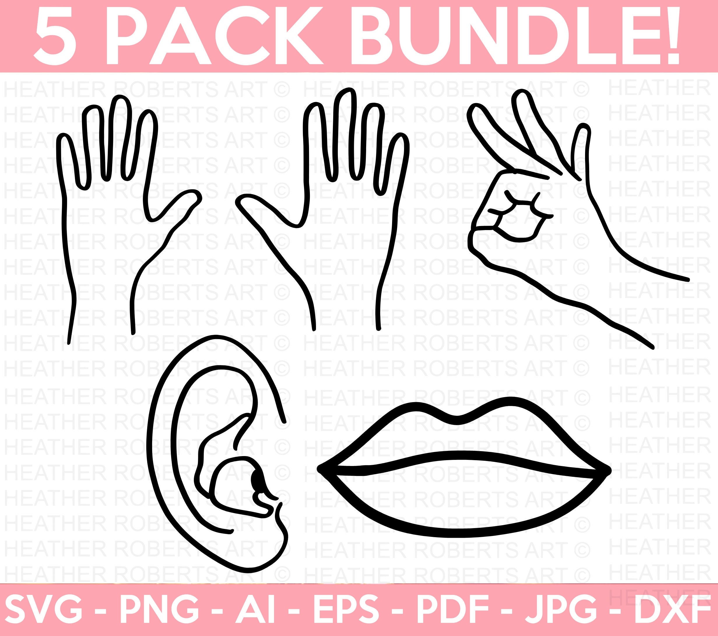 Body Parts SVG Bundle Ear SVG Lips SVG Left Hand Svg Right - Etsy India