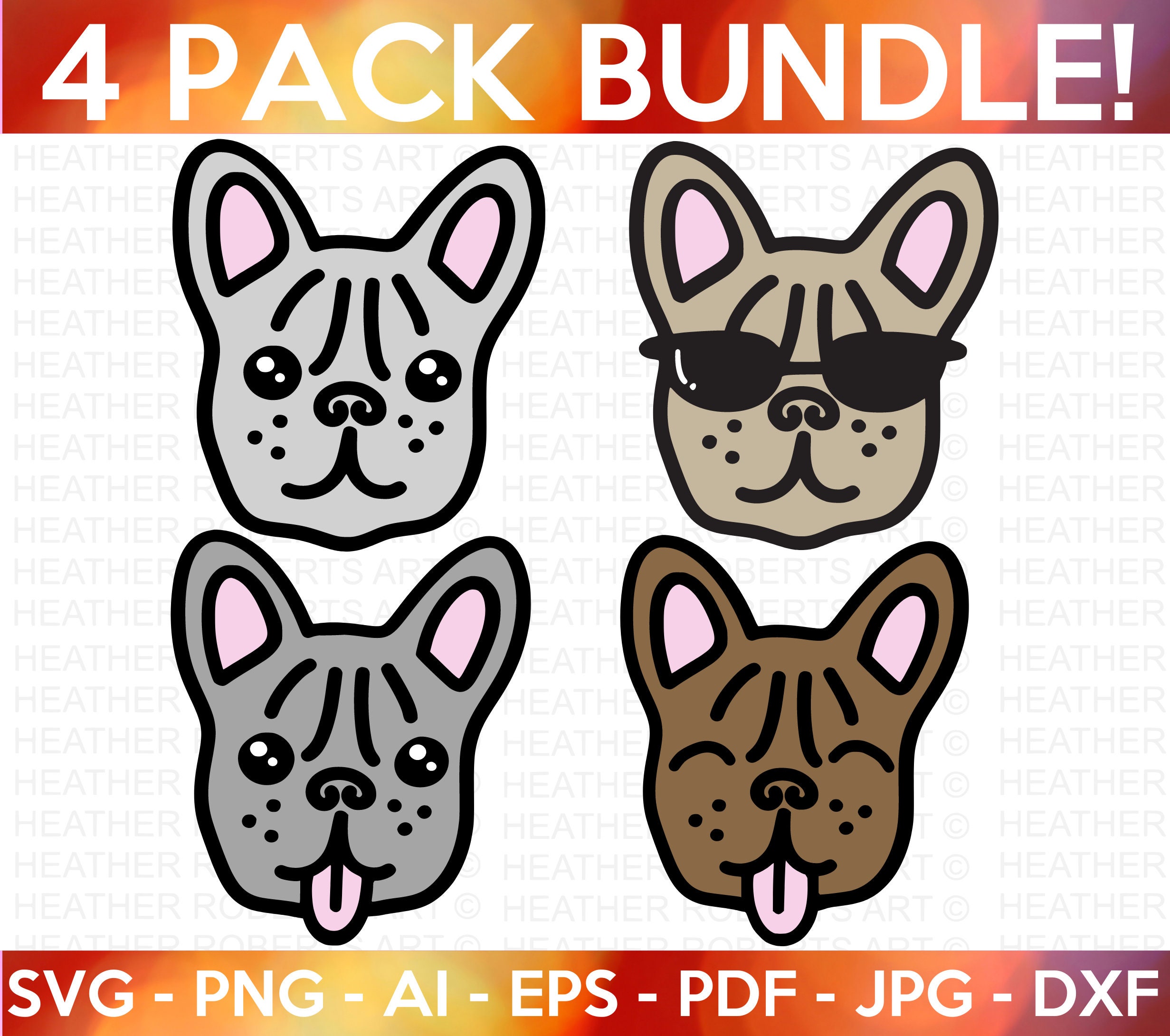 French Bulldog SVG Bundle Frenchie SVG Bundle Instant - Etsy