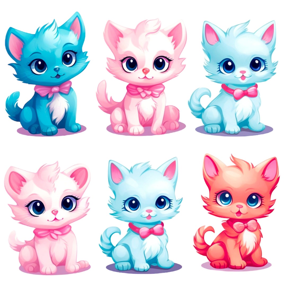Kitten Clipart Set, Cute Cat Clipart. Animal Clipart, Kitten PNG, Cat ...