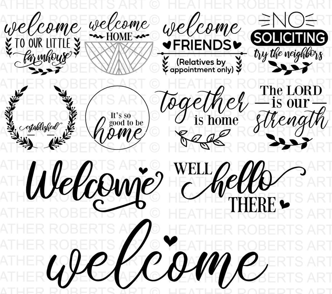 Round Sign Svg Bundle 2, Circle Sign Svg, Porch Sign Svg, Welcome Sign ...