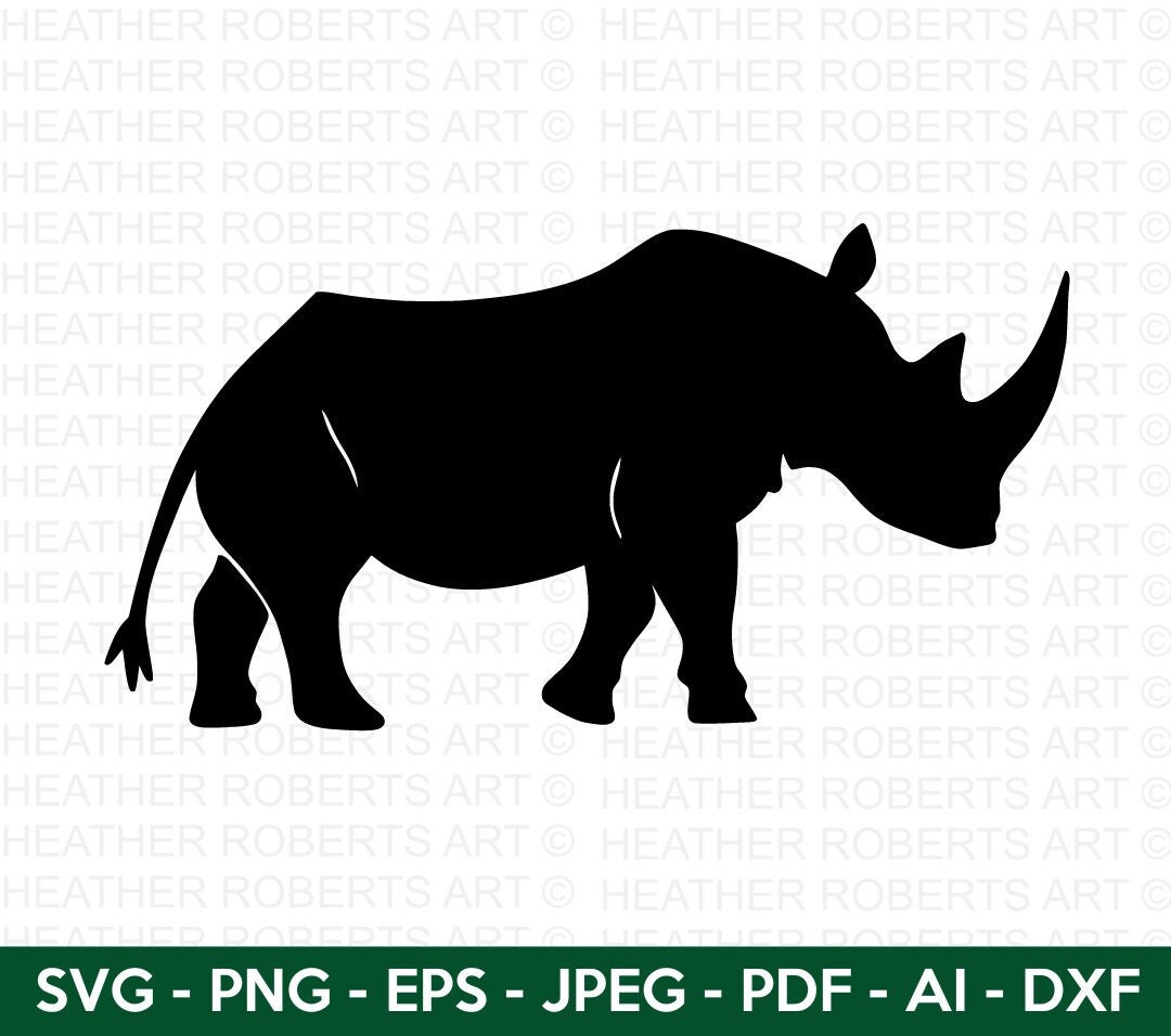 Rhino Svg, Rhinoceros Svg, Rhino Silhouette, Kids Shirt Design Svg ...