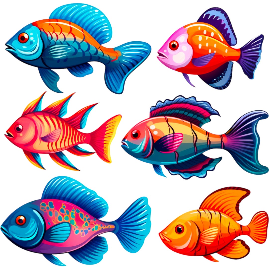 Fish Clipart Set, Fish PNG, Fish Clipart, Sea Creatures Clipart, Sea ...
